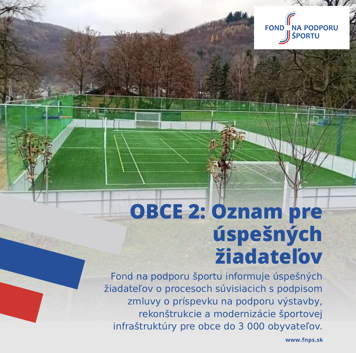 OBCE 2: Oznam pre úspešných žiadateľov | Fond na podporu športu